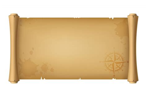 Premium Vector 3d Realistic Illustration Old Pirate Antique Scroll