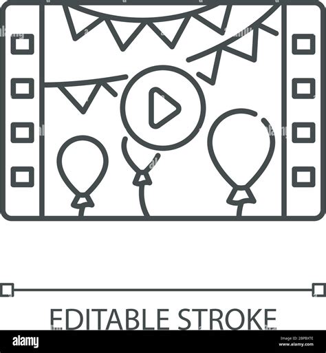 Event Videography Pixel Perfect Linear Icon Stock Vector Image And Art