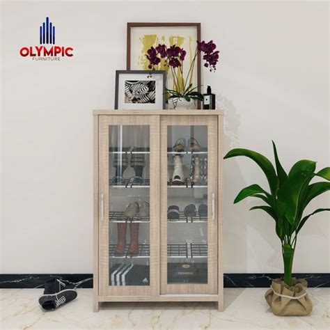 Lemari Sepatu Kaca Sliding Lemari Sepatu Minimalis Rak Sepatu Murah Shoe Rack Seri LS SLIDING
