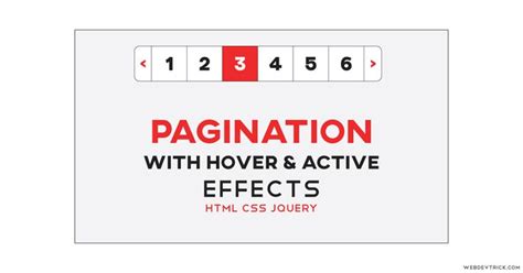 Jquery Pagination Hover And Active Effect With Css