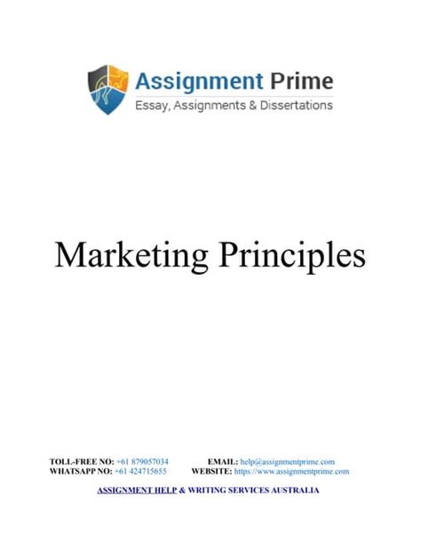 Marketing Principles Sample Assignment Assignment Prime Australia Pdf