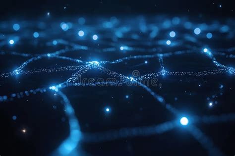 Minimalistic Sleek Scientific Dark Tech Background Of Glowing Neural Network Connections Of