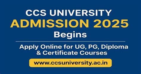 Ccs University Admission 2025 Apply Online For Ug Pg Diploma