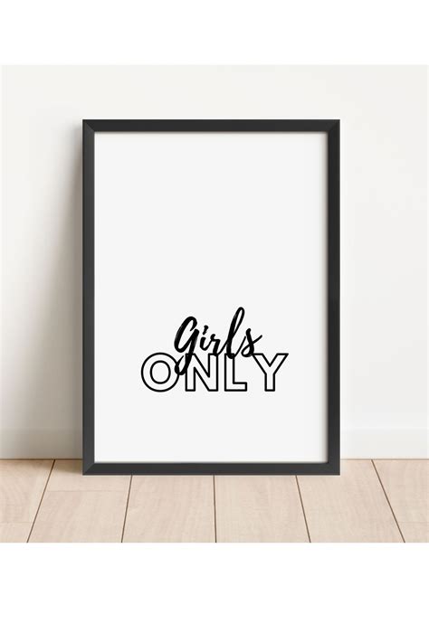 Girls Only Poster Nursery Wall Art Modern Wall Art Educational Print