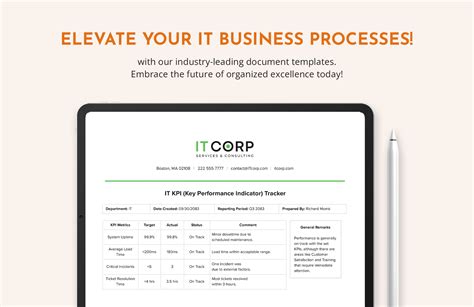 IT KPI Key Performance Indicator Tracker Template In Word PDF Google Docs Download
