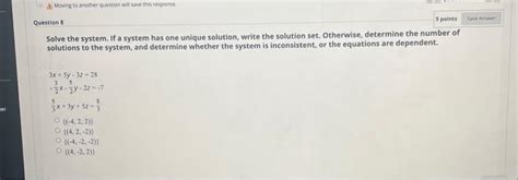 Solved Solve The System If A System Has One Unique