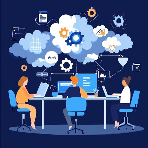 Implementing Cloudbased Collaboration Tools Premium Ai Generated Image