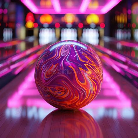 Colorful Bowling Ball On A Bowling Alley Stock Illustration