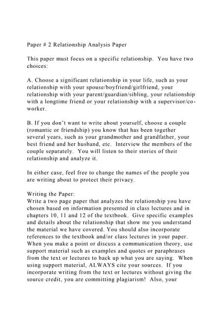 Paper 2 Relationship Analysis Paperthis Paper Must Focus On Docx