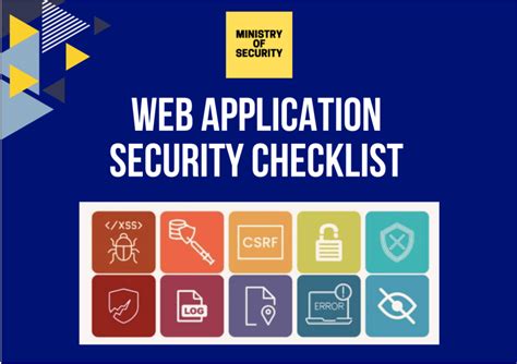 Web Application Security Checklist Ministry Of Security