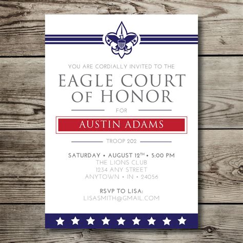 Template For Eagle Scout Invitations Printable Holiday Crafts