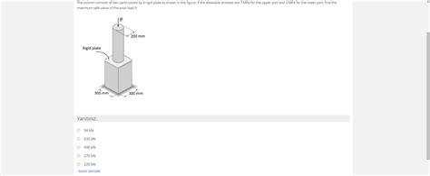 Solved The Column Consists Of Two Parts Joined By A Rigid