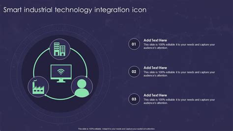 Smart Industrial Technology Integration Icon Ppt Sample