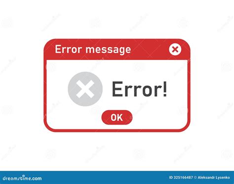 Error Message Icon In Flat Style Computer Window Alert Vector Illustration On Isolated