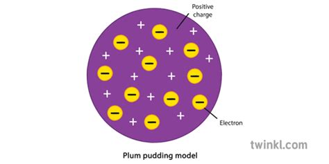 The Plum Pudding Model Illustration Twinkl