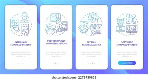 Types Payroll Systems Blue Gradient Onboarding Stock Vector Royalty