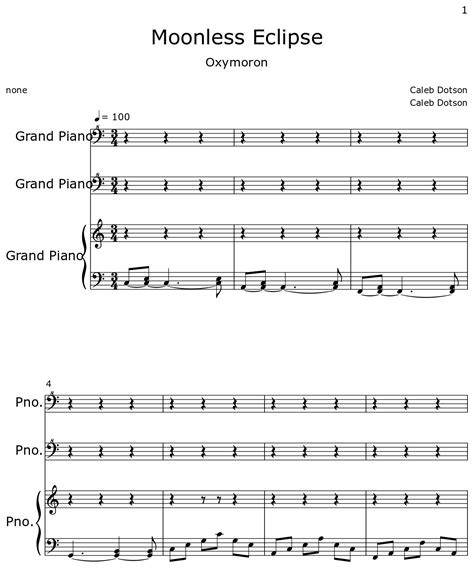 Moonless Eclipse Sheet Music For Piano