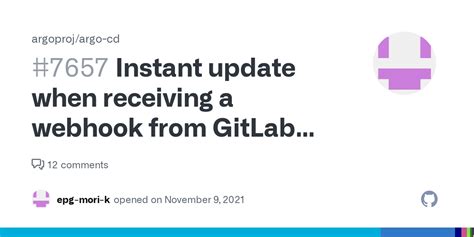 Instant Update When Receiving A Webhook From Gitlab Does Not Work