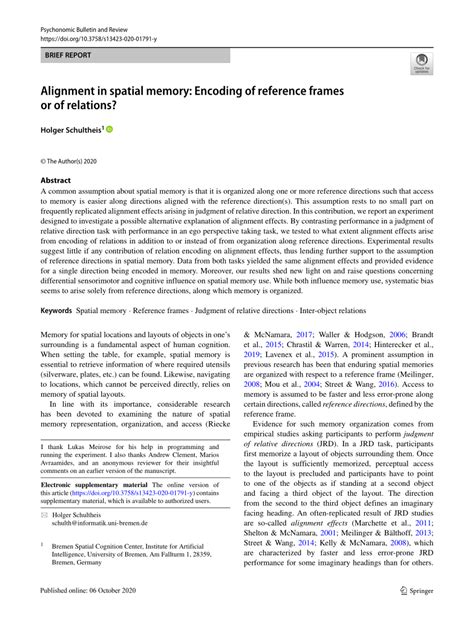 pdf alignment in spatial memory encoding of reference frames or of