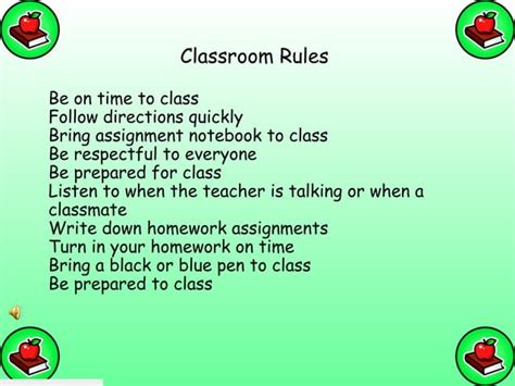 Copy Of Classroom Rules And Procedures Ppt