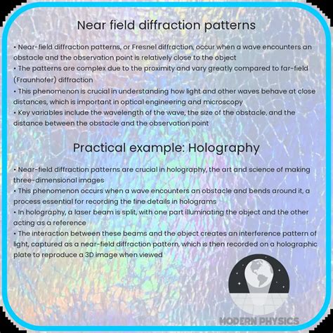 Near Field Diffraction Patterns Analysis Methods And Applications