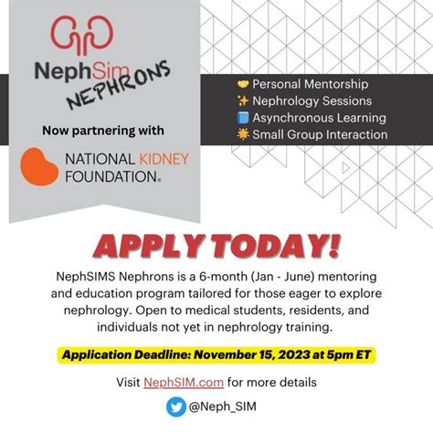 2024 Nephsim Nephrons Applications Due 11 15 Renal Fellow Network