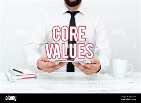 Writing Displaying Text Core Values Business Showcase Principles Which Guide And Determine What