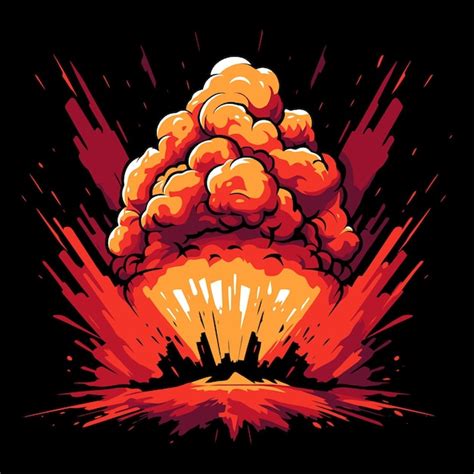 Dessin Animé Dynamite Ou Explosion Dune Bombe Nuages De Boom Et