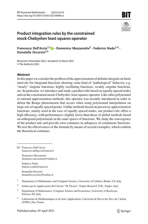 Pdf Product Integration Rules By The Constrained Mock Chebyshev Least