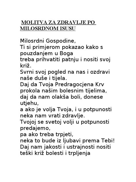 Molitva Za Zdravlje Pdf