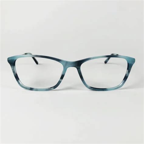 Specsavers Eyeglasses Mottled Blue Square Glasses Frame Mod Manta Ray