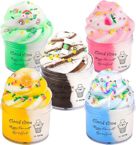 5 Pack Cloud Slime Kit Avec Rainbow Lemon Coffee Maroc Ubuy