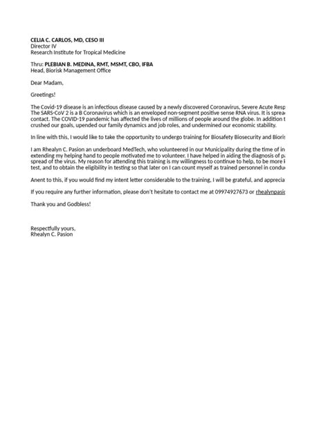 Application For The Online Biosafety Training Pdf