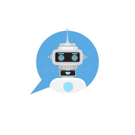 Chat Bot In Speech Bubble Support Service Robot Icon Stock Vector Illustration Of Call