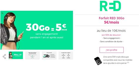 Bon Plan Forfait mobile RED by SFR Appels SMS MMS illimités 30 Go en