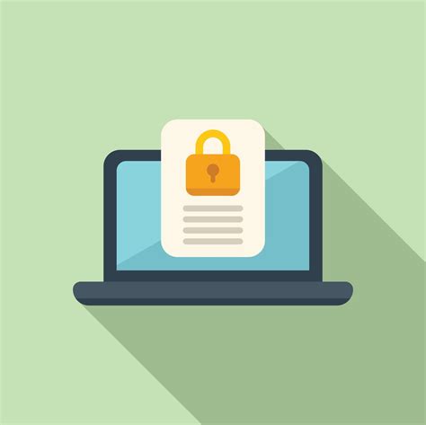Laptop Privacy Data Icon Flat Vector Personal Use 38949717 Vector Art