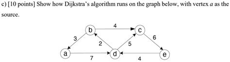 Solved C 10 Points Show How Dijkstras Algorithm Runs On The Graph