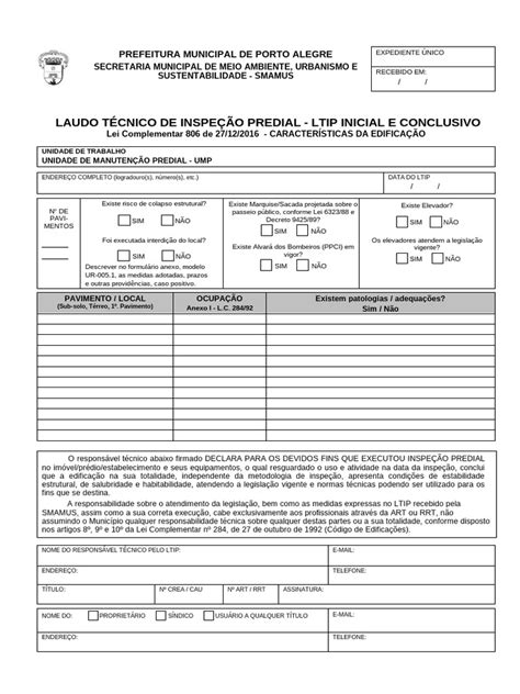 Laudo Tecnico De Inspecao Predial Ltip Inicial E Conclusivo Pdf