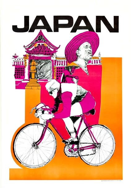 Japan Travel Poster Bicycle Pagoda Advertising Posters Limited Runs