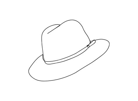 Premium Vector Hat Single Line Art Drawing Continues Line Vector