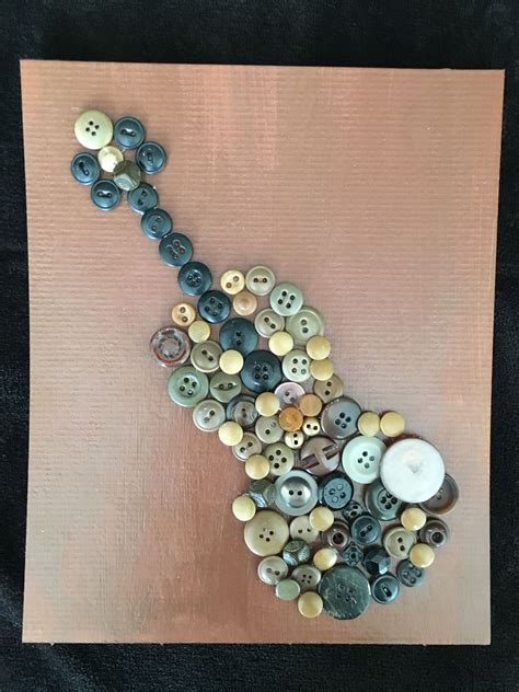 Buttons On Cardboard Button Art On Canvas Button Crafts Button Creations
