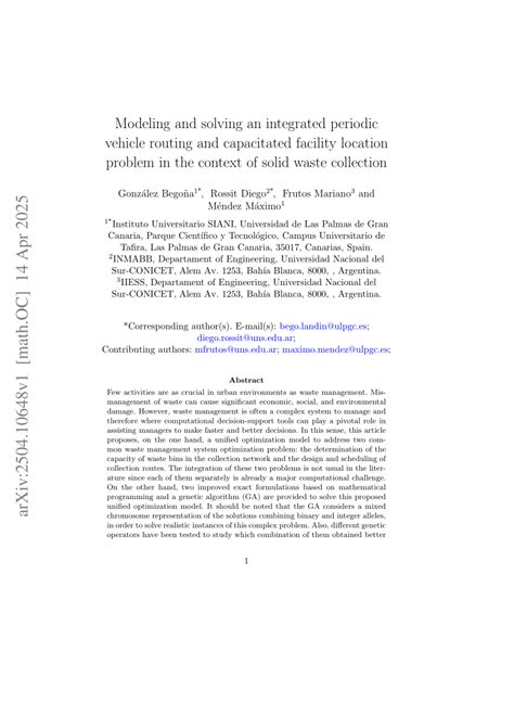 pdf modeling and solving an integrated periodic vehicle routing and