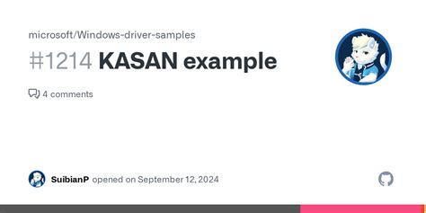 Kasan Example · Issue 1214 · Microsoftwindows Driver Samples · Github