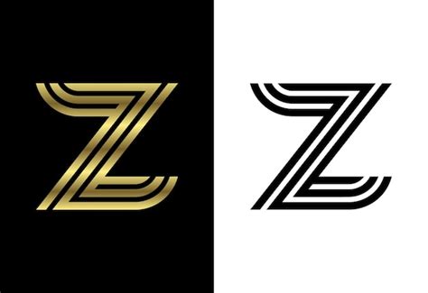 Línea personalizada de lujo letra z símbolo del alfabeto gráfico para