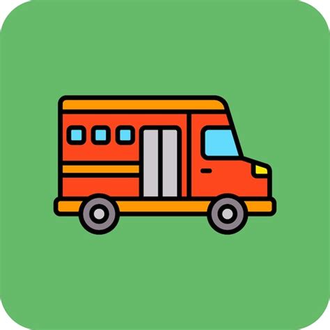 El Icono Del Autobús Escolar Vector Premium