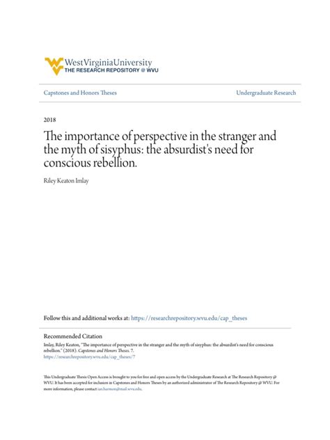 The Importance Of Perspective In The Stranger And The Myth Of Sis Pdf
