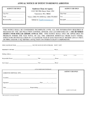 Fillable Online Asbestos Removal Forms Fax Email Print PdfFiller