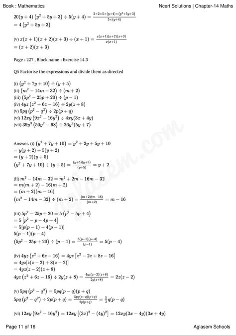 Ncert Solutions Class 8 Maths Chapter 14 Factorisation