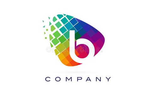 信件b五颜六色的彩虹商标设计 向量例证 插画 包括有 纹理 例证 公司 现代 符号 正方形 形状 85077509