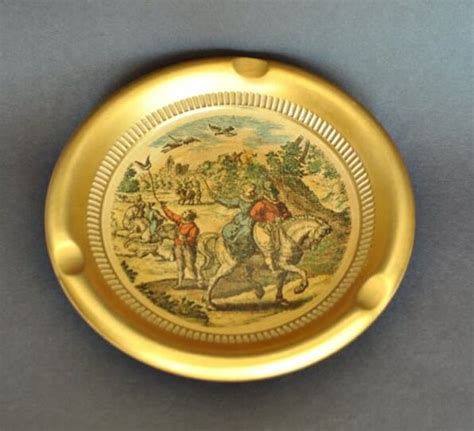 Gold Giotto Ashtray 17th Century Hunt Scene Florentine